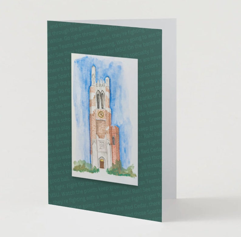 Beaumont Tower Michigan State University Greeting Card - Etsy
