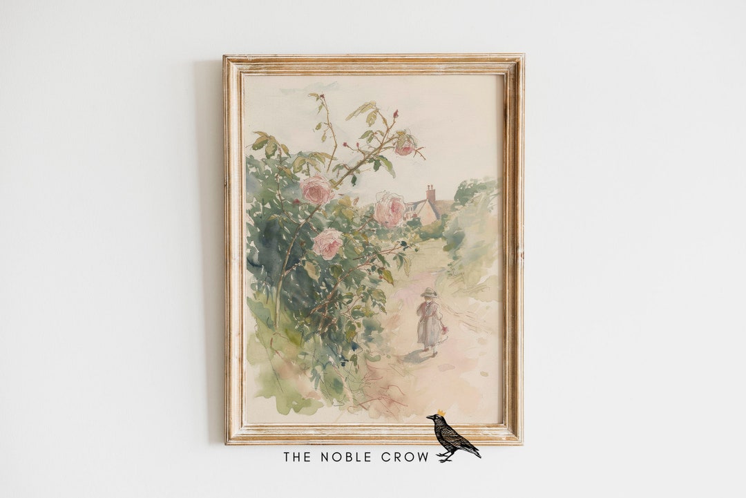 Vintage Spring Stroll Painting | Spring Art Print | Nursery Decor ...