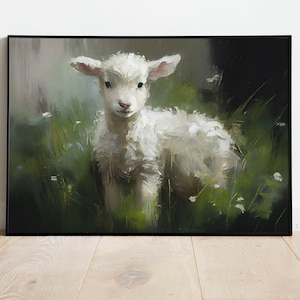 Spring Baby Lamb Print | Printable Wall Decor | Printable Wall Art ...
