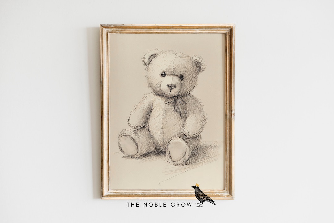 Vintage Toys Teddy Bear | Teddy Bear Print, Nursery Decor, PRINTABLE ...