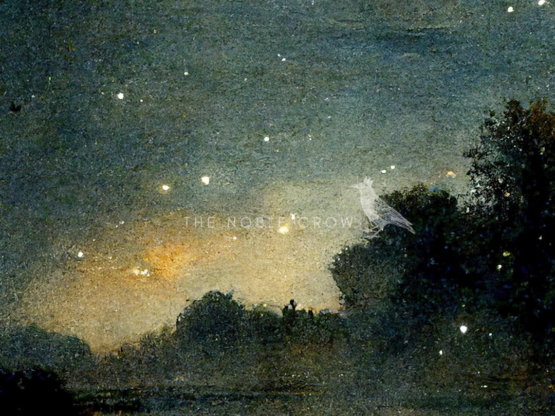 Vintage Star Gazing Landscape Printable Art Download | Printable Wall ...