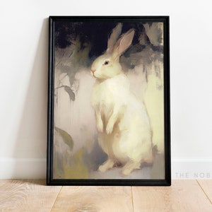 Spring White Rabbit Print | Printable Wall Decor | Printable Wall Art ...