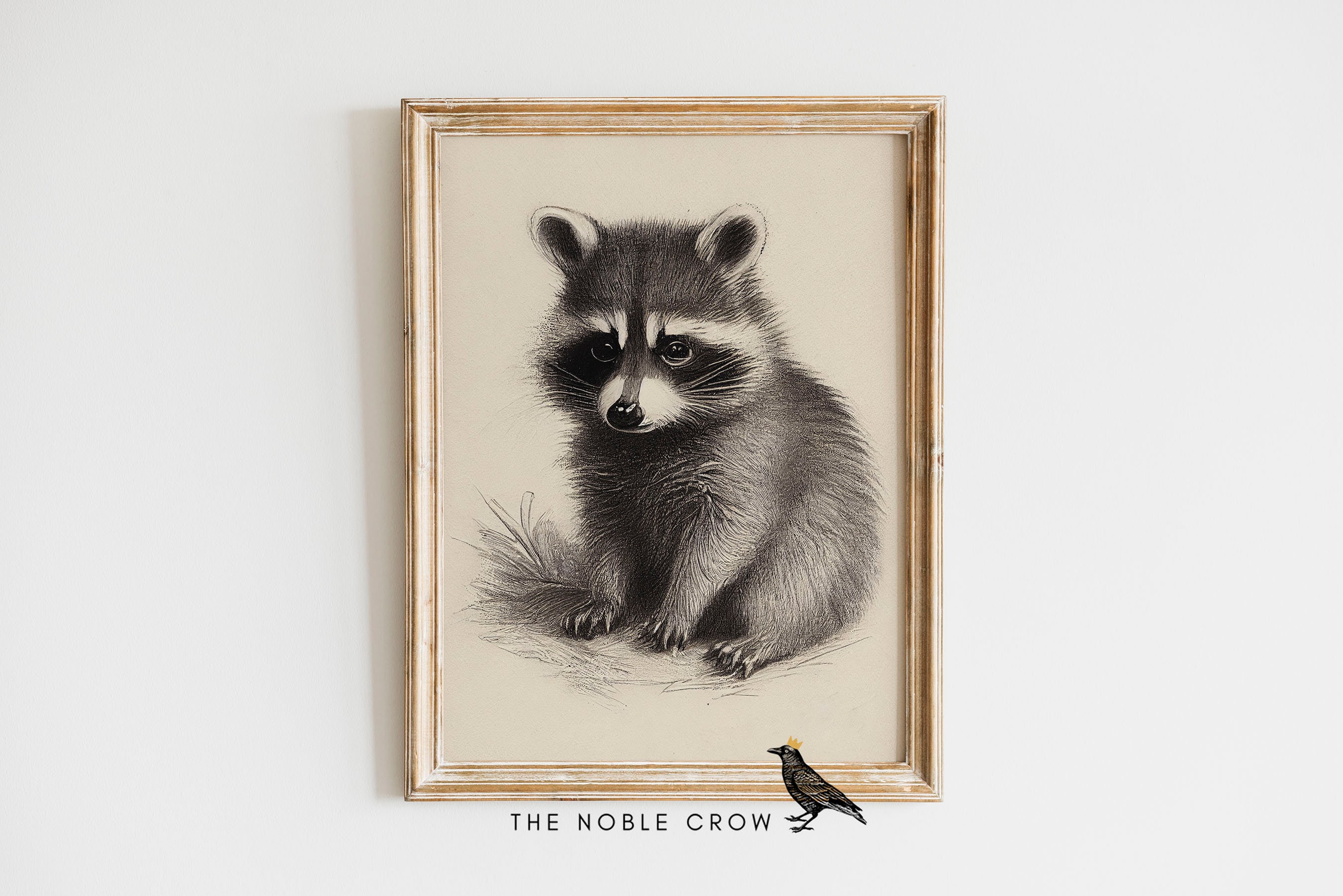 Woodland Baby Racoon Animal Print Nursery Decor PRINTABLE - Etsy