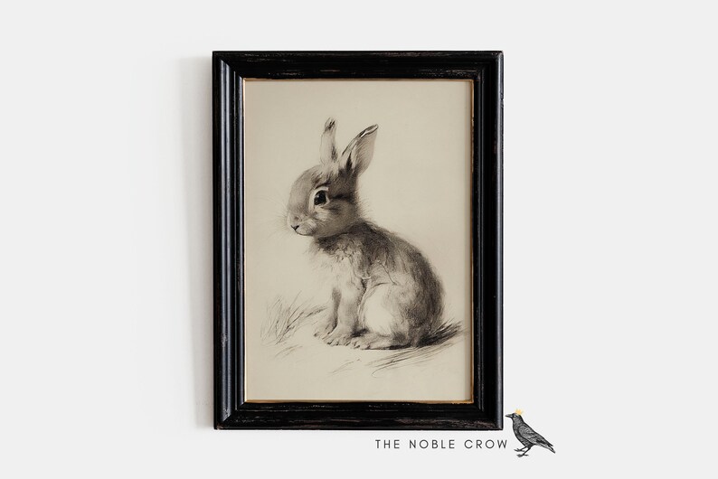 Woodland Baby Hare Rabbit Animal Print Nursery Decor - Etsy