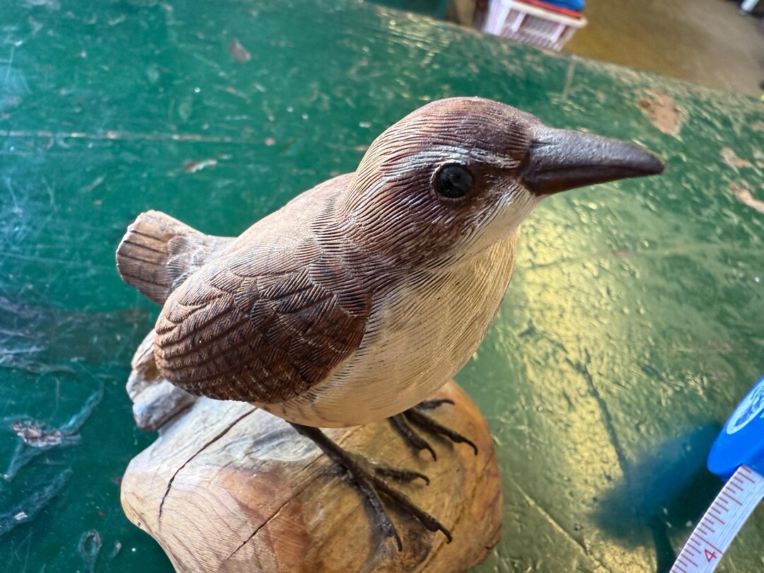 Vintage House Wren- Carved Wood Very Realistic - Etsy