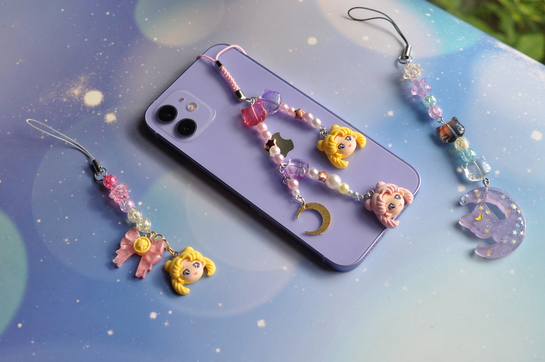 Cute Moon Princess Phone Charm Strap Accessory Anime Key Chain / Kawaii ...