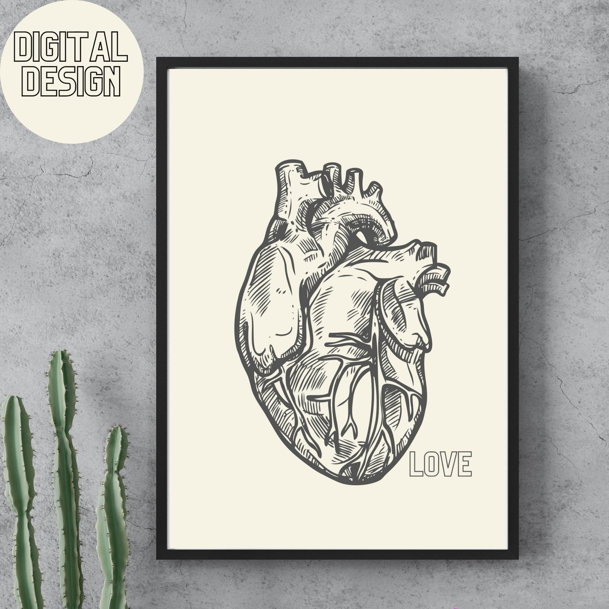 Heart Anatomy Print Heart Anatomy Poster Anatomical Heart - Etsy Israel