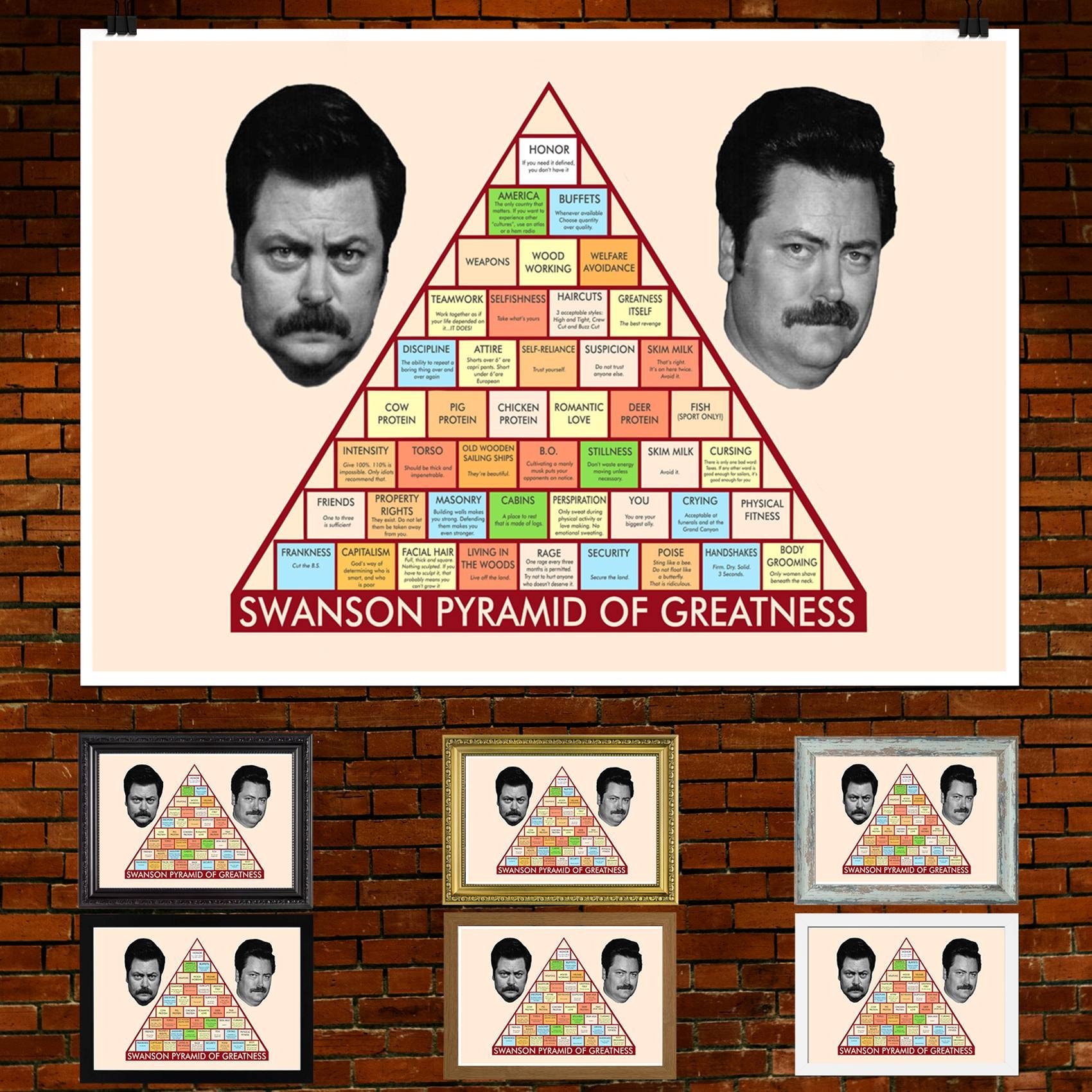 Ron Swanson Pyramid Of Greatness Wallpaper