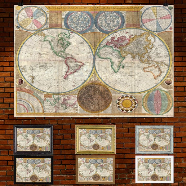 Old World Map Framed Art - Etsy
