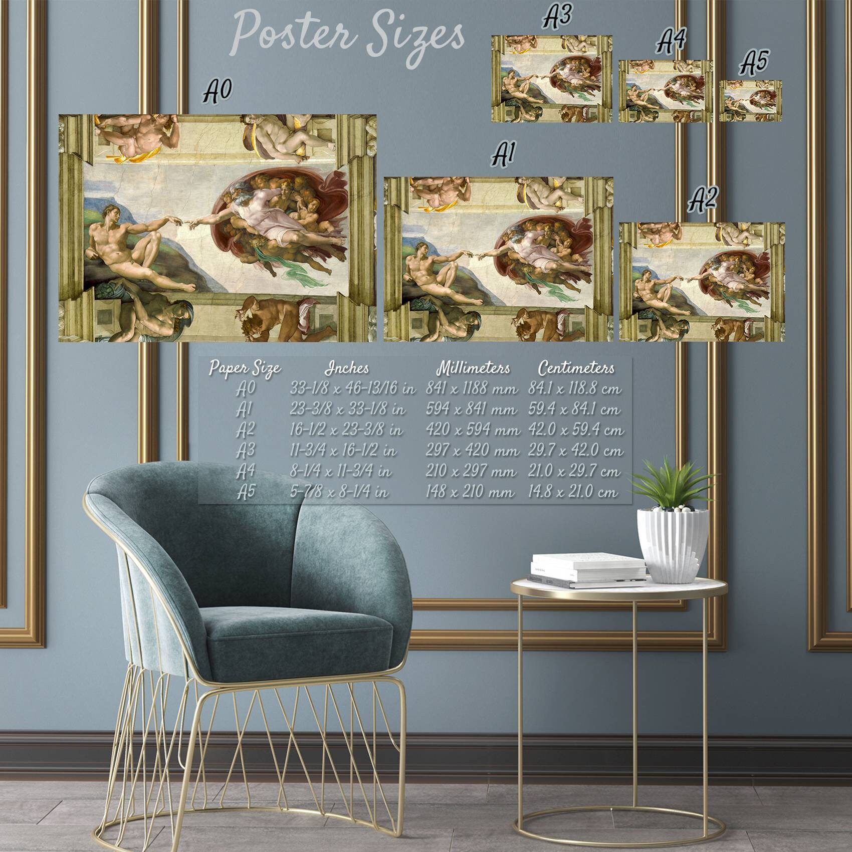 The Creation of Adam Michelangelo Poster Frame Multiple Sizes - Etsy