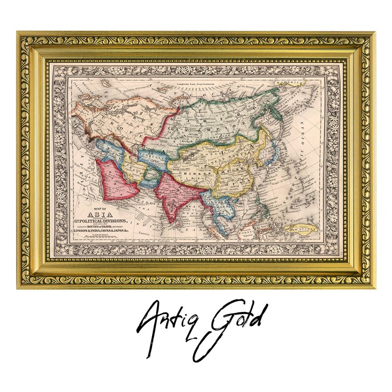 Old Map of Asia 1860 Old Map of Asia Mitchell Poster Frame - Etsy