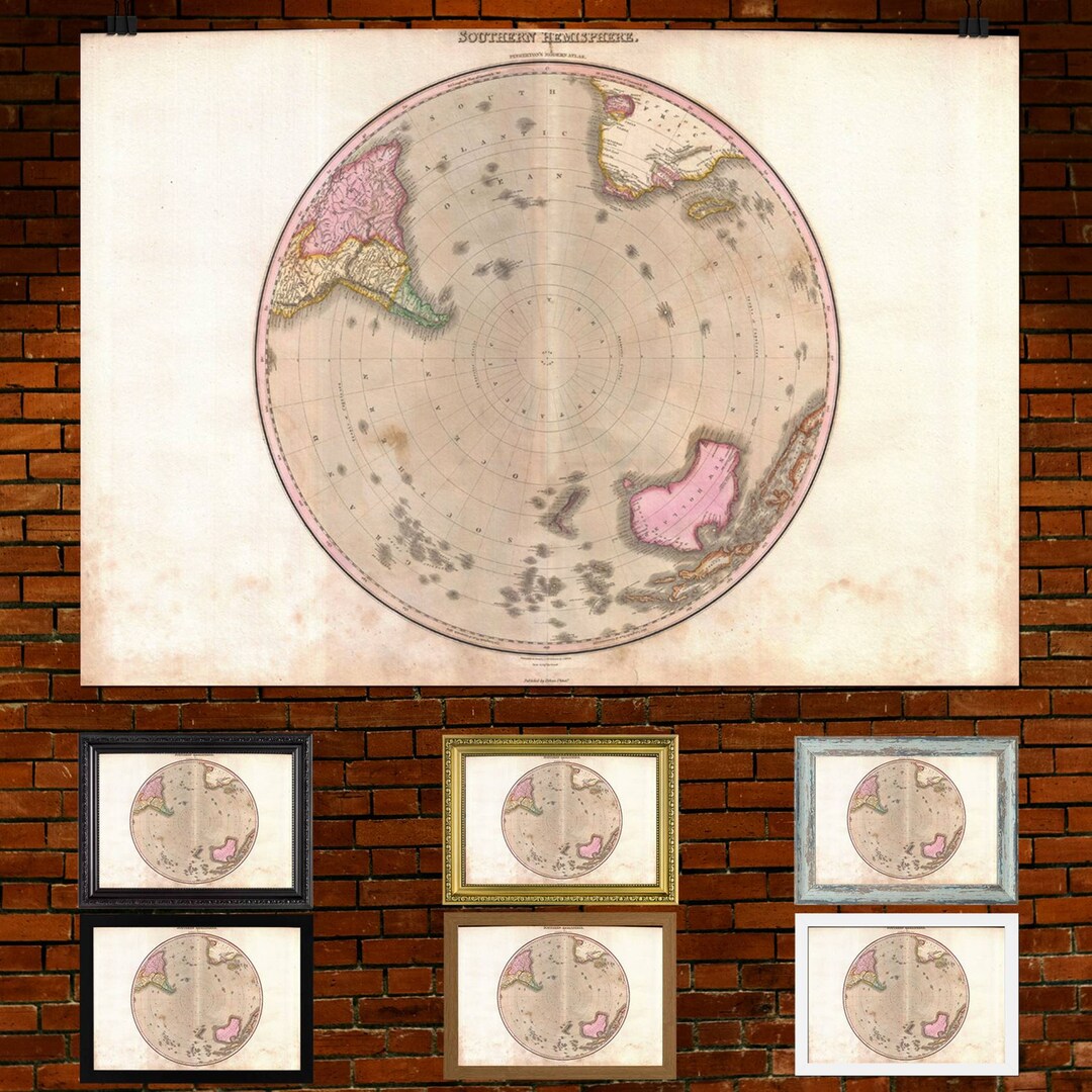 Old Map of Antarctica 1818 Pinkerton Map of the Southern - Etsy UK