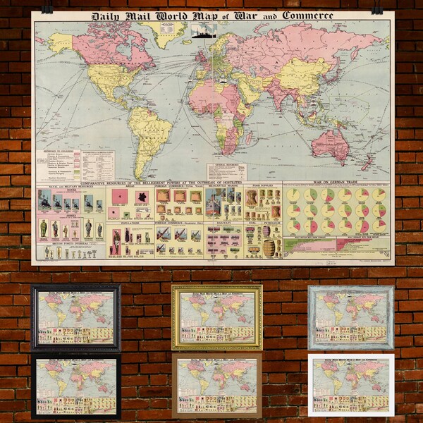 World War Map Poster - Etsy