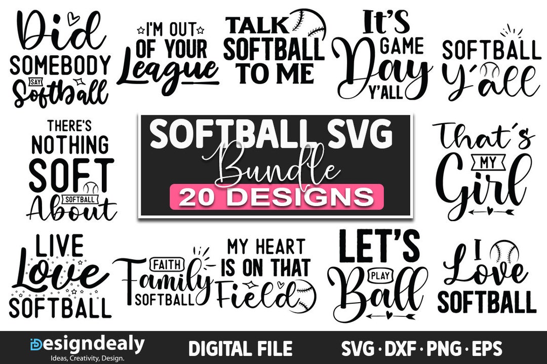 Softball Svg Bundle | Softball Svg | Softball Mom Svg | Softball ...