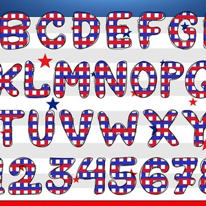 4th of July Alphabet Mega Bundle, Flag Alphabet,patriotic Doodle ...