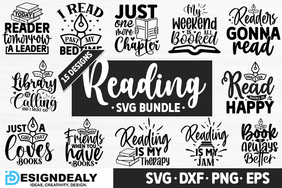 Book Lover SVG Bundle, Books Svg, Reading Svg, Book Svg, Sayings Svg ...