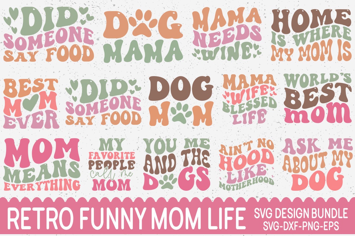 Funny Mom Life SVG Bundle, Cut Files for Cricut, Mom Life Svg,funny Mom ...