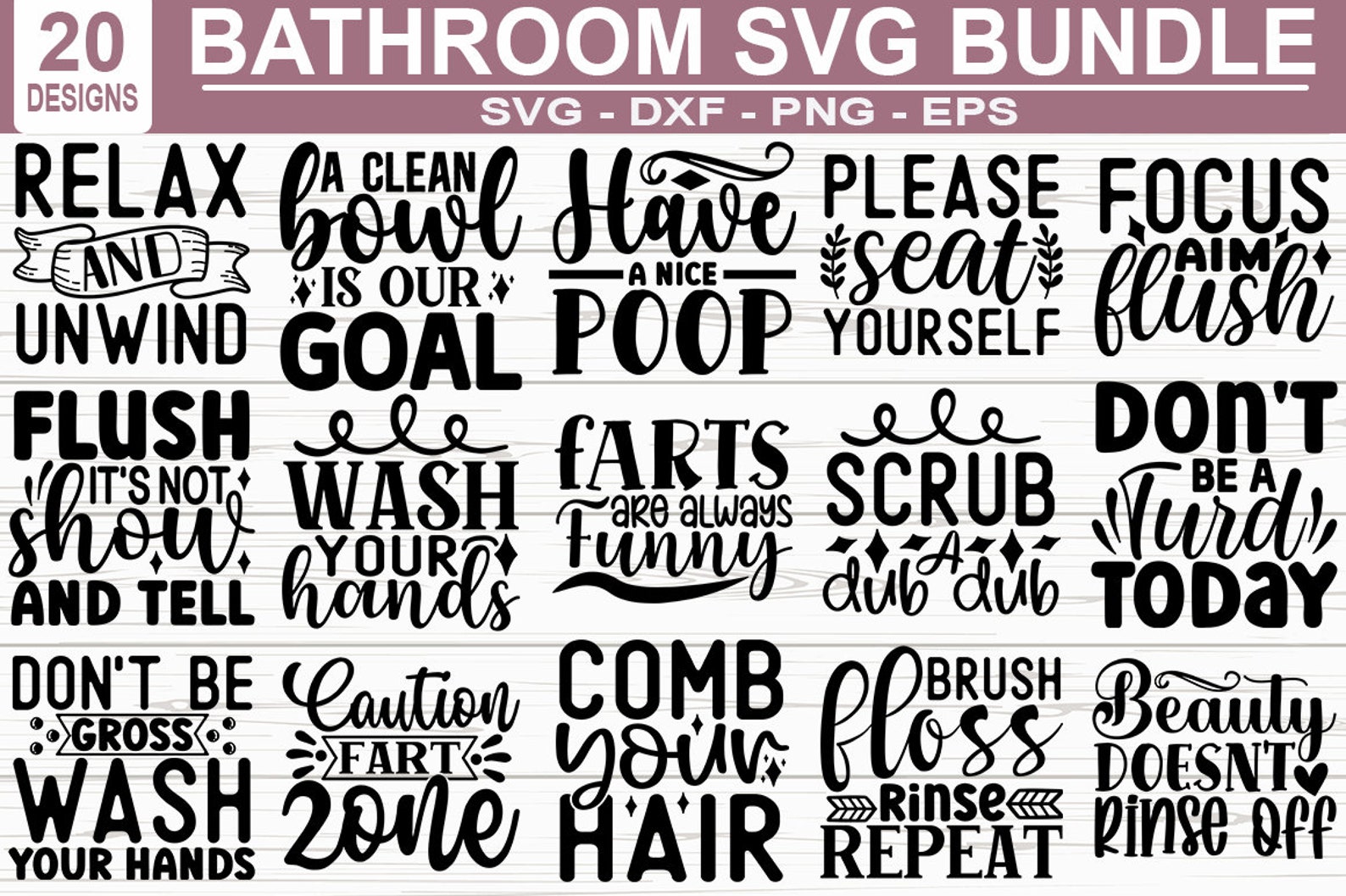 Bathroom SVG Bundle, Bathroom Quote, Restroom Svg, Potty Dance Svg ...