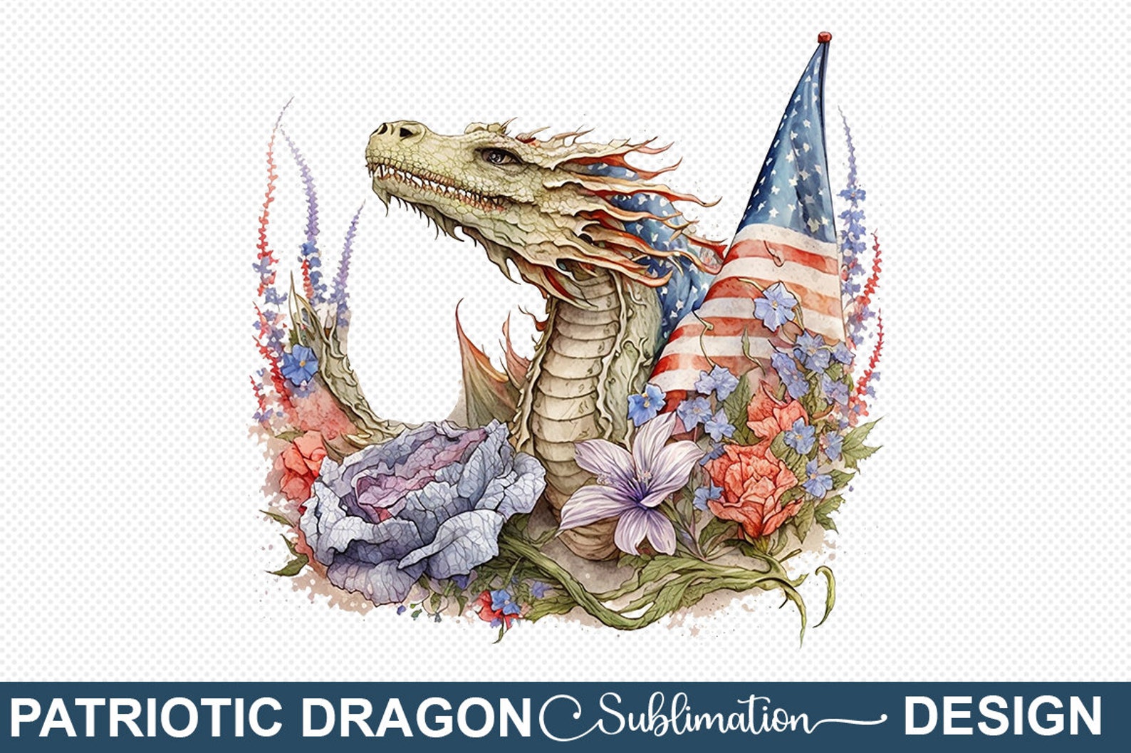 Patriotic Dragon Sublimation Bundle Patriotic Dregon USA - Etsy