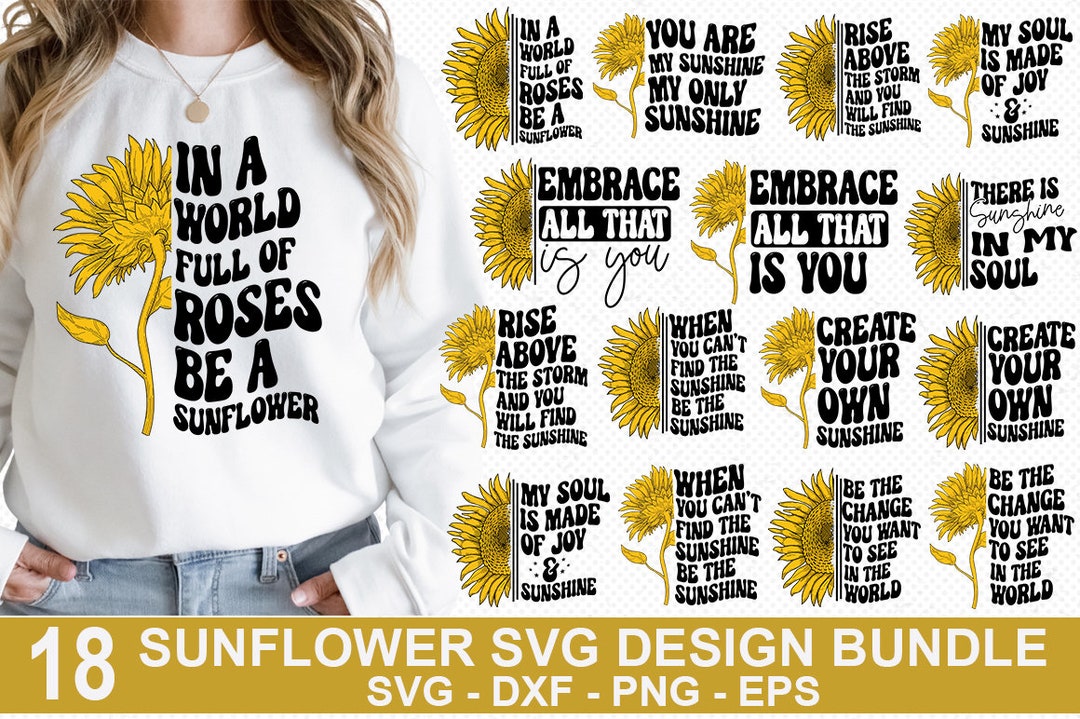 Sunflower Svg Bundle, Sunflower Svg, Sunflower Quotes Svg, Svg Files ...