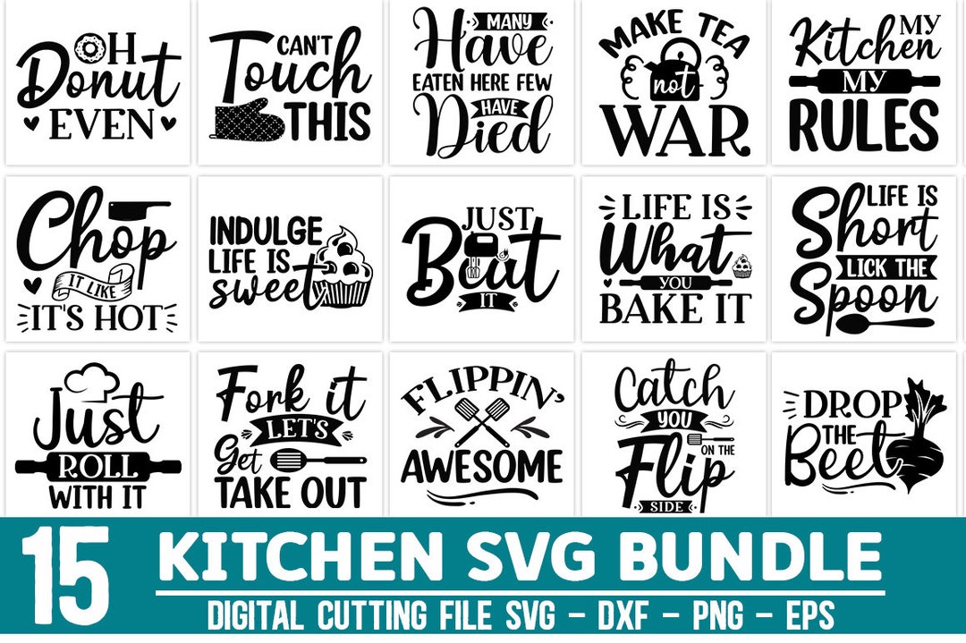 Kitchen SVG Bundle, Kitchen SVG Bundle, Kitchen Files, Kitchen Sayings ...