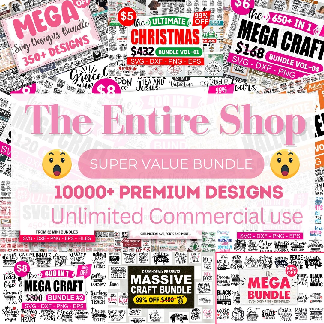 All Files in Shop SVG Bundle | 10,000+ Designs | Cricut & Silhouette ...