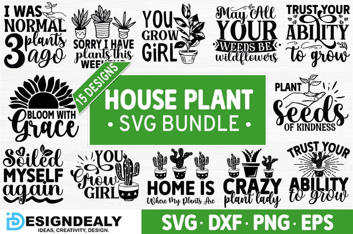 Plant Lover SVG Bundle, Plant Svg, Plant Quotes Svg, Houseplant Svg ...