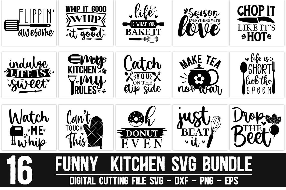 Kitchen SVG Bundle, Kitchen SVG Bundle, Kitchen Files, Kitchen Sayings ...