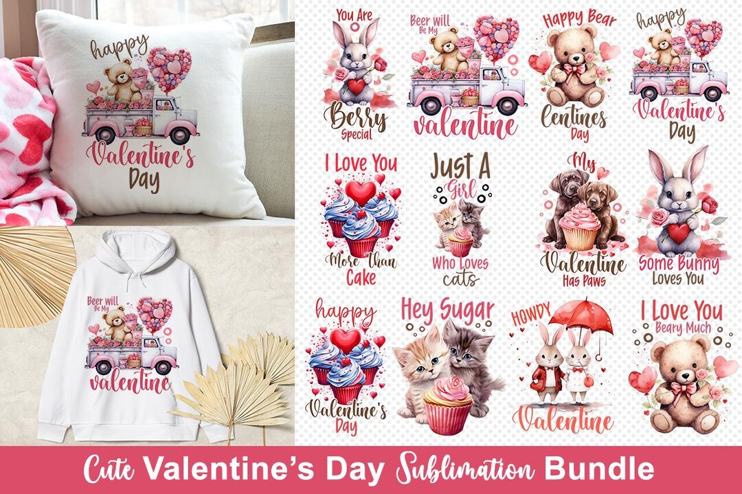 Cute Valentine's Day Sublimation Bundle, Valentine's Day T Shirt ...