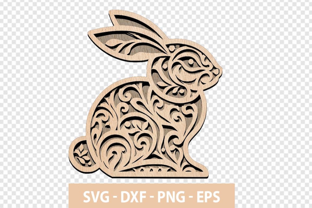 Floral Bunnies SVG Laser Cut, Standing Bunnies SVG File, Easter Day Svg ...