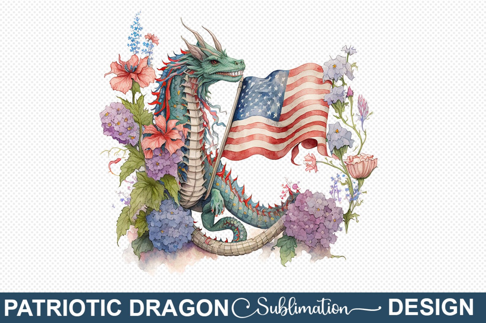 Patriotic Dragon Sublimation Bundle Patriotic Dregon USA - Etsy