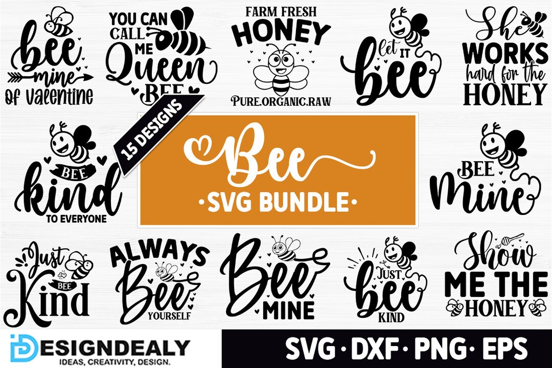Bee Laser Files Bundle, Svg Bundle ,SVG ,PNG ,EPS, |psd,dxf,vector ...