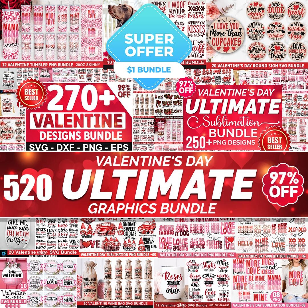 Valentine Mega Bundle Png, Retro Valentine Png, Valentines Day Png ...