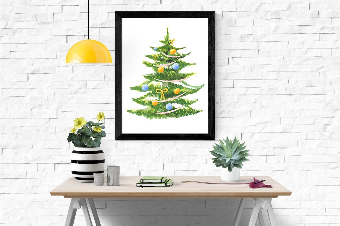 Watercolor Christmas Tree Png Bundle, Christmas Tree Png, Hand Drawing ...
