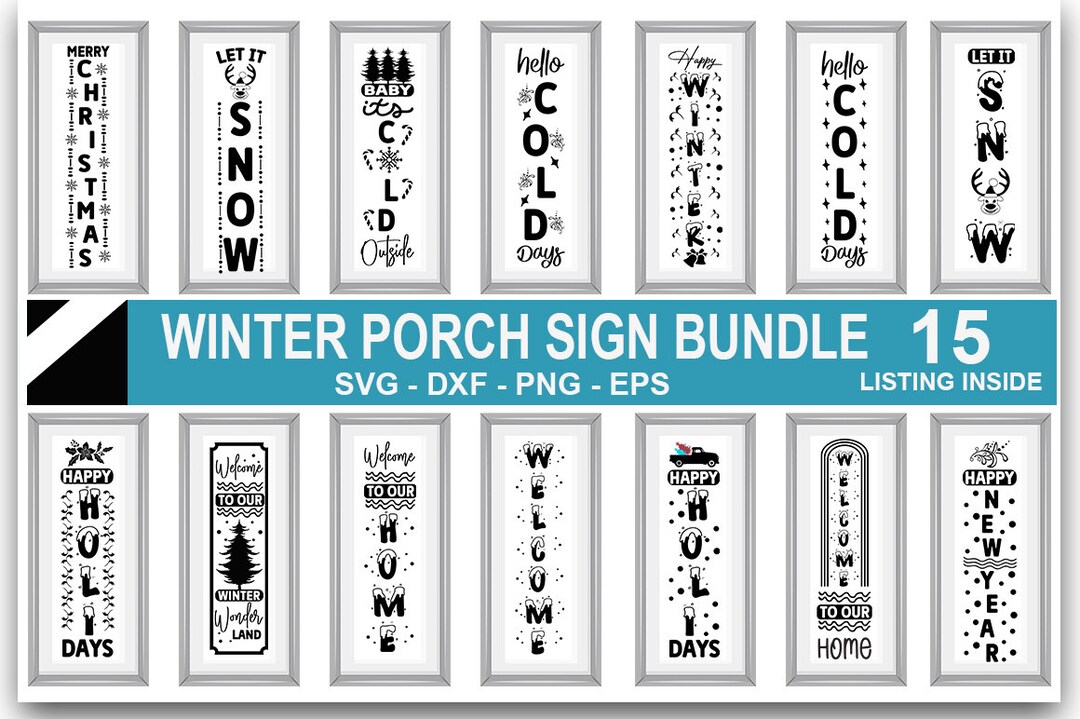 Winter Porch Sign SVG Bundle, Winter Porch Sign, Funny Winter Sign Svg ...