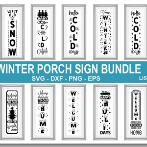 Winter Porch Sign SVG Bundle, Winter Porch Sign, Funny Winter Sign Svg ...