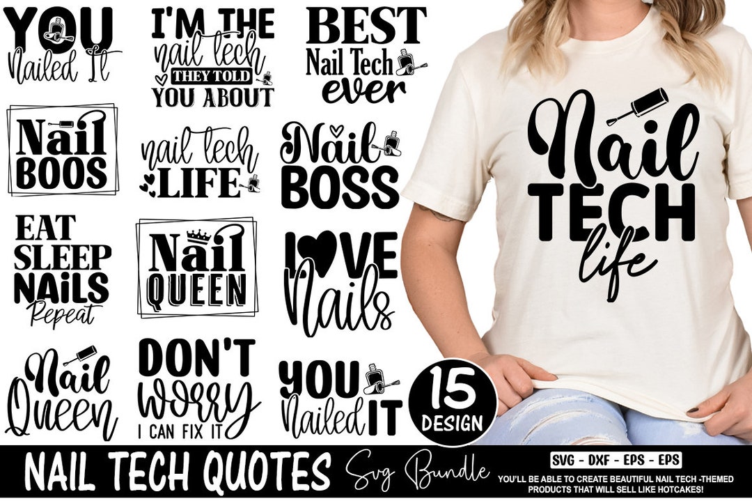 Nail Tech SVG Bundle, Nail Tech T Shirt Svg, Nail Tech Life Svg, Nail ...