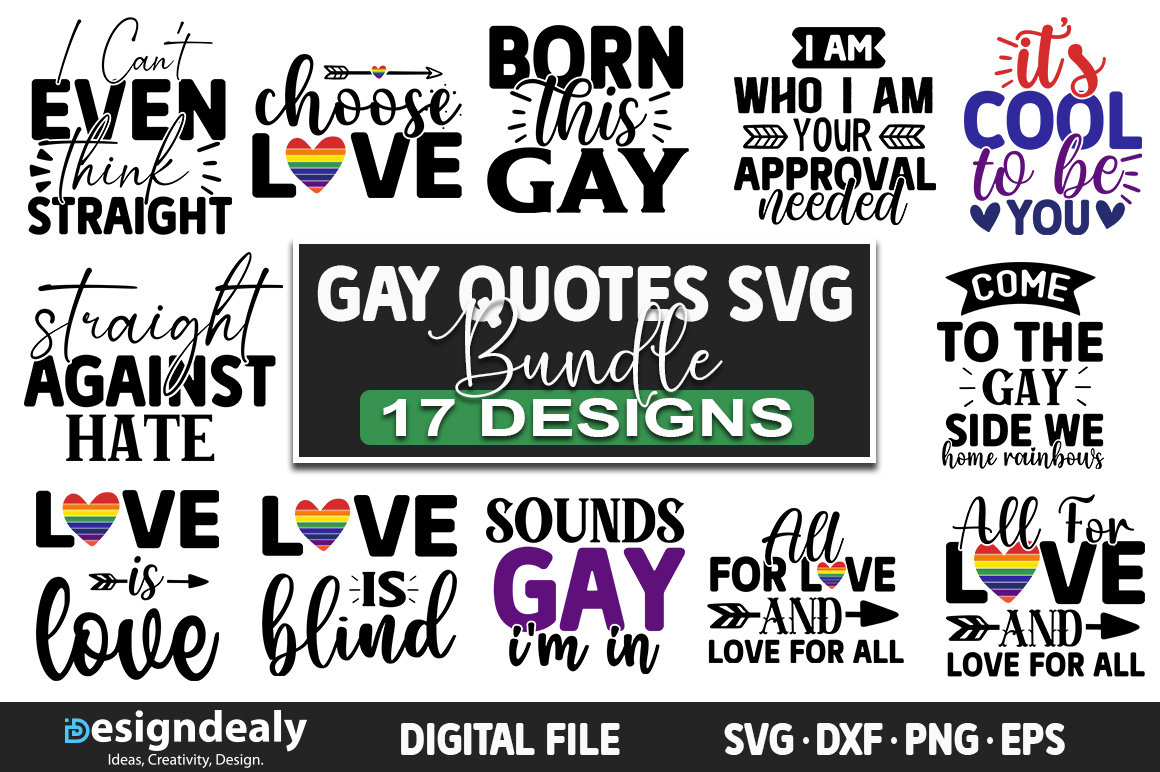 Gay Pride SVG Bundle | LGTB SVG Cut File | Pride Sayings Quotes | Gay ...