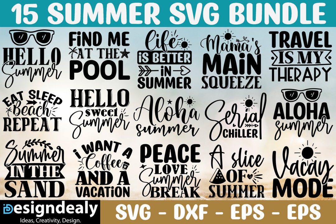 Summer SVG Bundle, Summer Svg, Beach Svg, Summertime Svg, Vacation Svg ...
