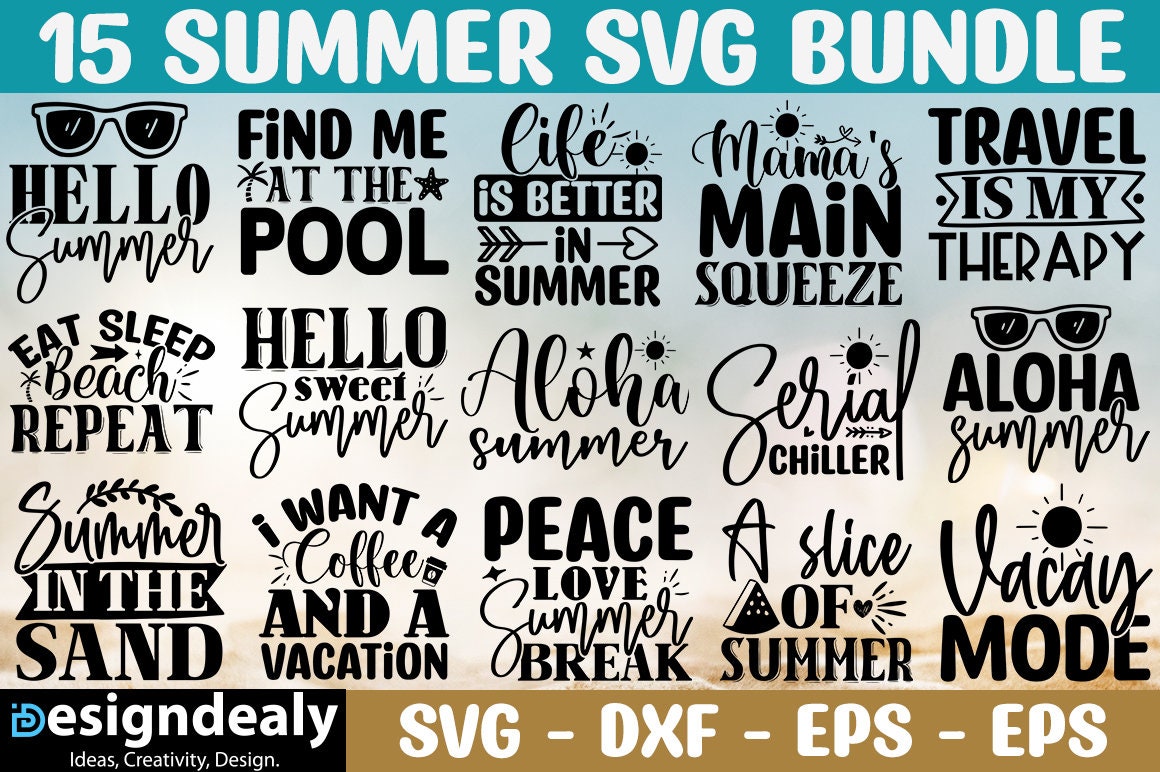 Summer SVG Bundle, Summer Svg, Beach Svg, Summertime Svg, Vacation Svg ...