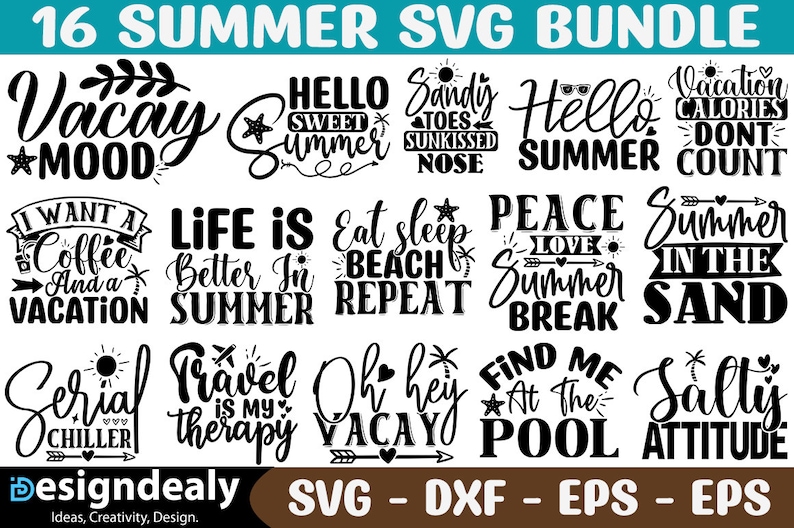 Summer SVG Bundle, Summer Svg, Beach Svg, Summertime Svg, Vacation Svg ...