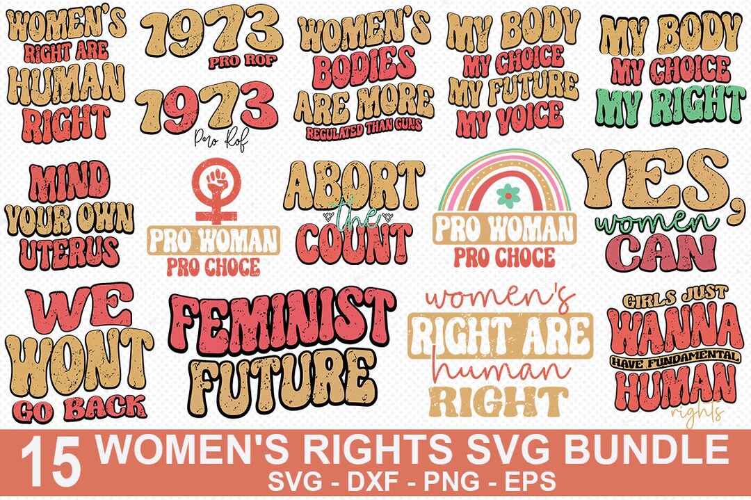 Women Rights Svg Png Bundle Retro Girls Just Wanna Have Fundamental ...