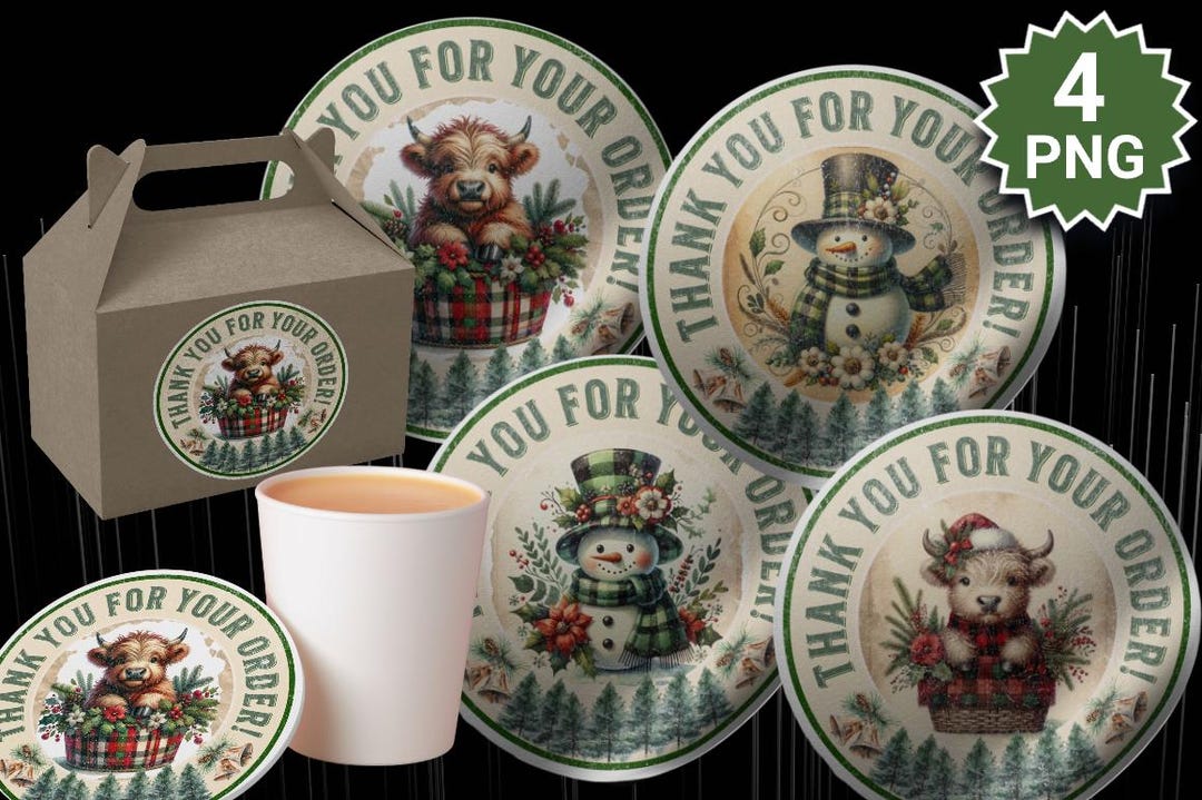 Christmas Thank You Stickers, Printable Christmas Small Business ...