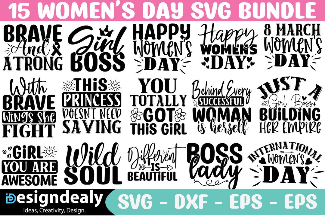 Women’s Day Svg Bundle, Feminist Svg Bundle, Girl Power Svg, Go Girl ...