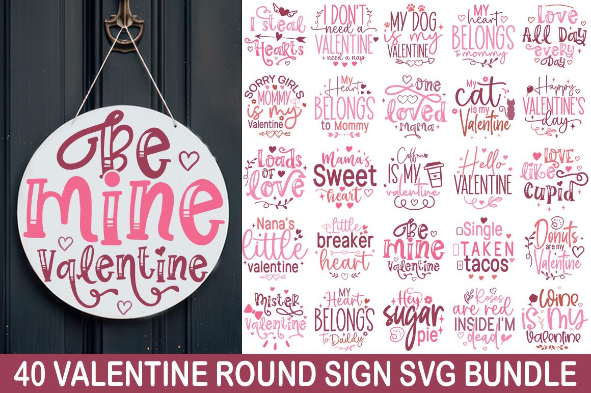 Valentine's Round Sign SVG Bundle, Valentine’s Round Sign Svg, Funny ...