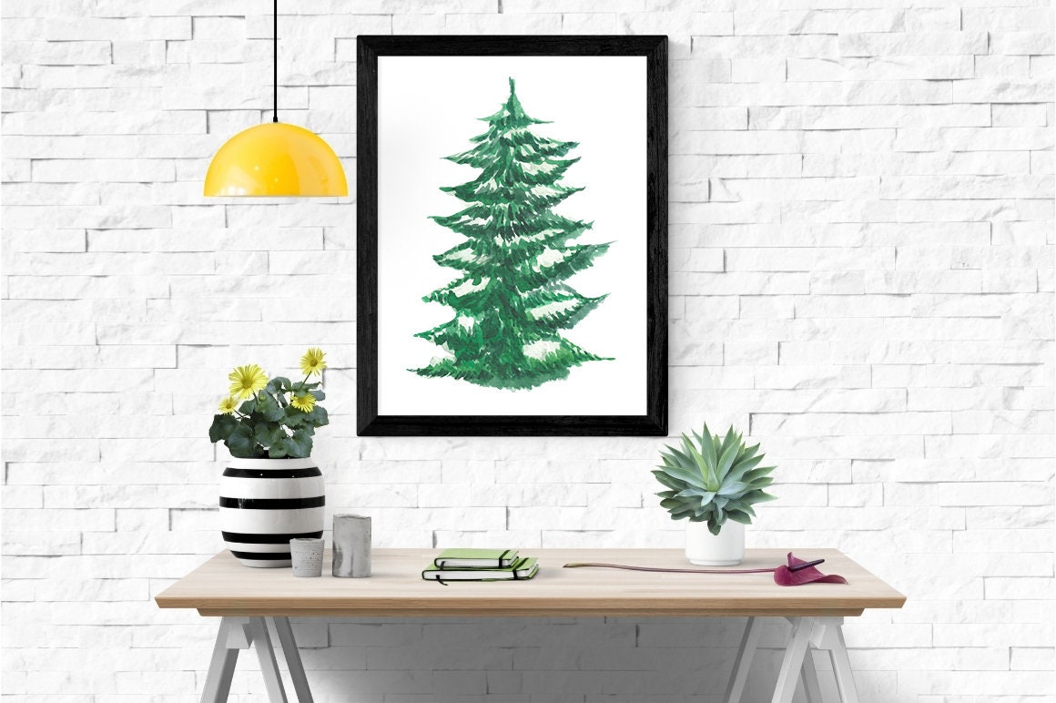 Watercolor Christmas Tree Png Bundle, Christmas Tree Png, Hand Drawing ...