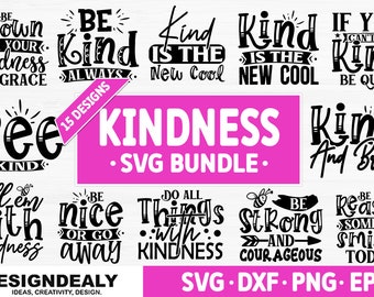 Kindness Svg Bundle, Be Kind Svg, Inspirational Svg, Motivational Svg ...
