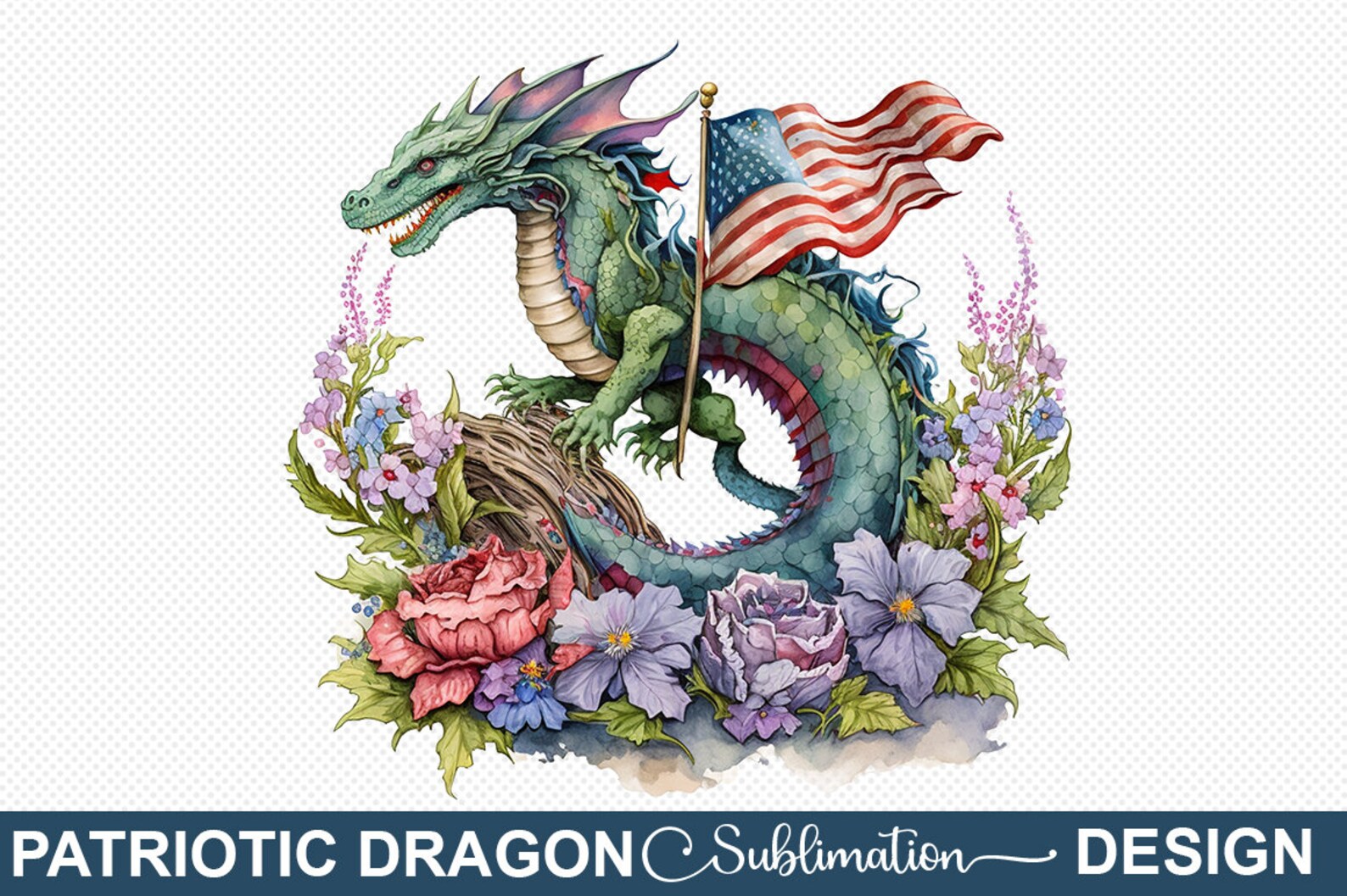 Patriotic Dragon Sublimation Bundle Patriotic Dregon USA - Etsy