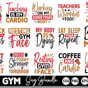 Gym SVG Bundle / Workout Bundle SVG / Cut Files / Commercial Use ...