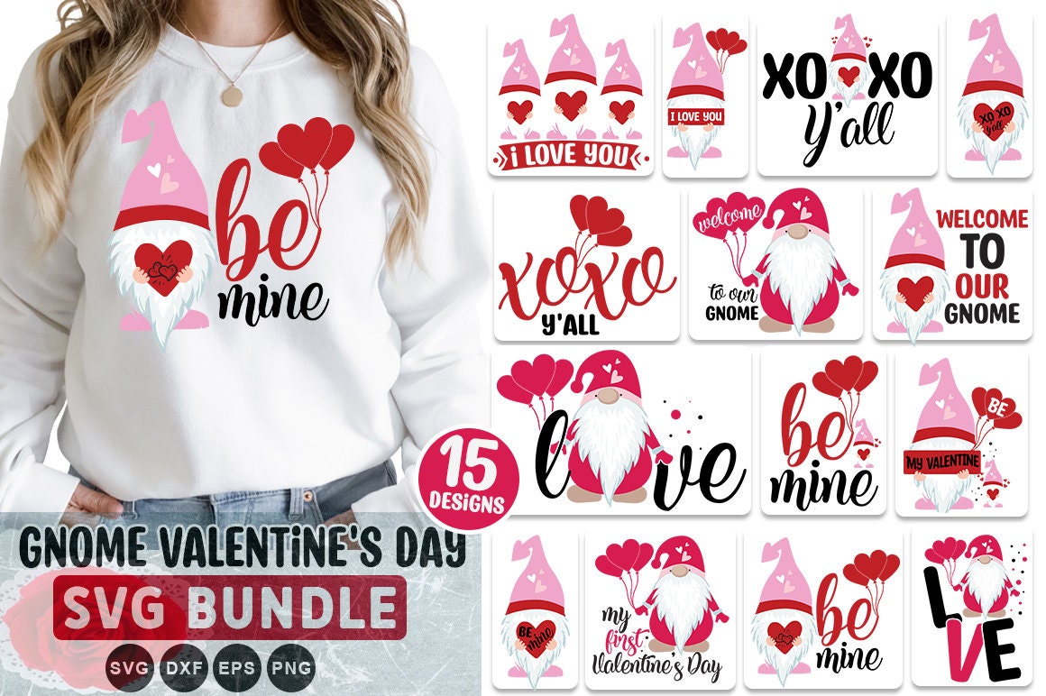 20 Valentine Gnomes Svg Bundle, Be Mine Gnomes Svg, Valentine Gnomes ...